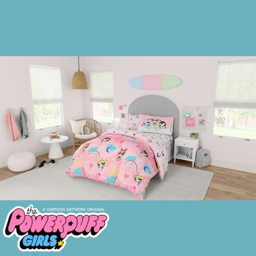Franco Collectibles Powerpuff Girls Bedding 7 Piece Super Soft Comforter and Sheet Set with Sham, Full, (100% Official Licensed Product)