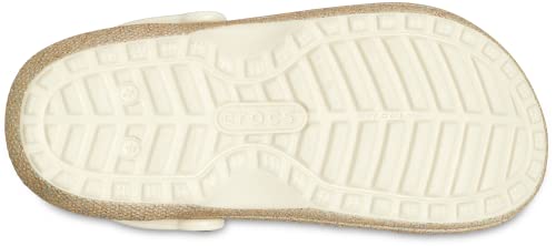 Crocs Unisex Classic Glitter Lined Clogs | Fuzzy Slippers, Multi/Gold, 6 Men/8 Women