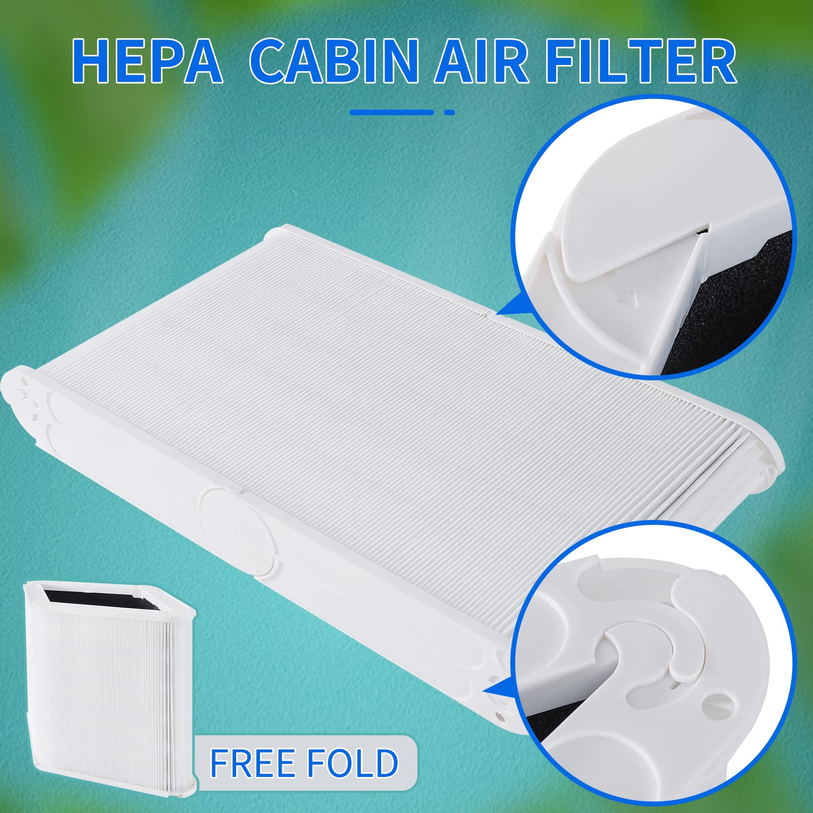 ELEMFIL 211+ Replacement Filter Compatible with Blueair Blue Pure 211+ Air Purifier, Foldable Filter