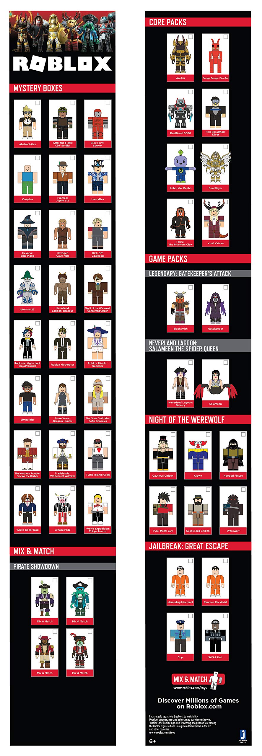 Roblox Action Collection - Night of the Werewolf Six Figure Pack [Includes Exclusive Virtual Item]