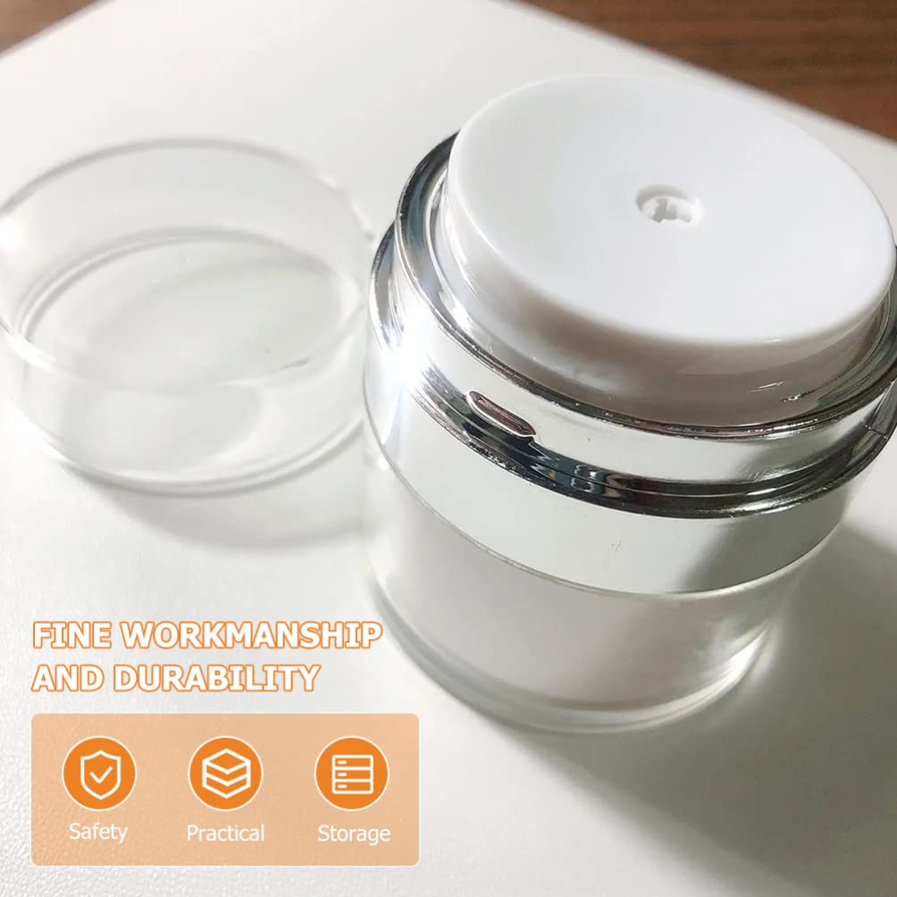FRCOLOR Airless Pump Bottle 2pcs 50ML Empty Airless Pump Bottles Refillable Vacuum Press Face Cream Jars Lotion Foundation Cosmetic Container Lotion Box for Makeup Lotion Cream Jar Vacuum Bottle