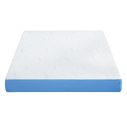 Oleesleep 6 Inch Ventilated Gel Infused Memory Foam Mattress, CertiPUR-US Certified, Blue,Twin
