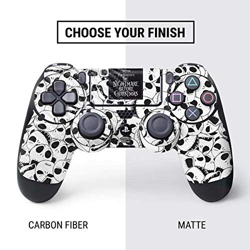 Skinit Decal Gaming Skin Compatible with PS4 Controller - Officially Licensed Disney The Nightmare Before Christmas Jack Skellington Pattern Design