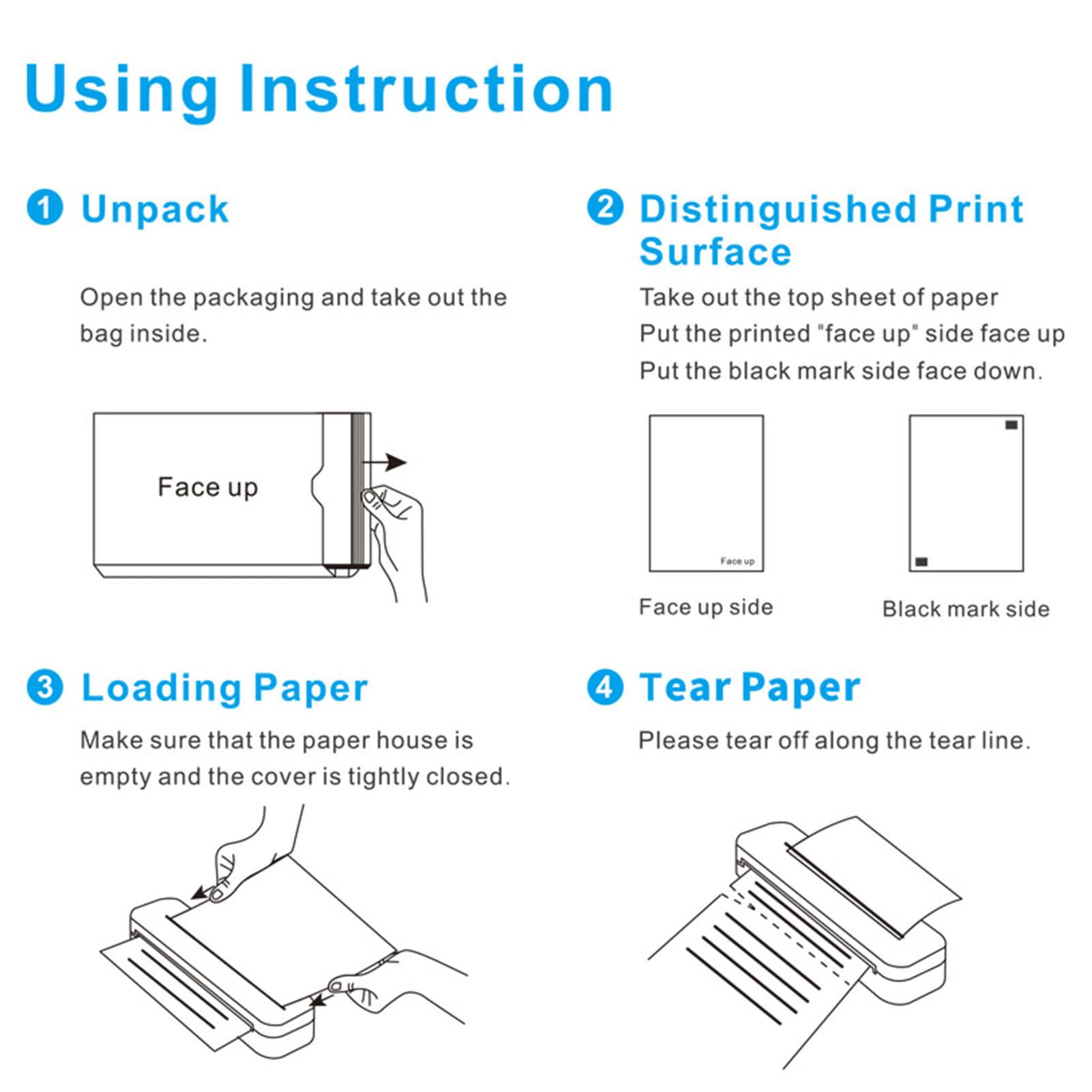 ICRPSTU 100 Sheets Thermal Printing Paper, Folding Box Portable Thermal Print Paper, Thermal Printer Paper Boxed Thermal Paper Foldable for A4, Wrapping Tissue