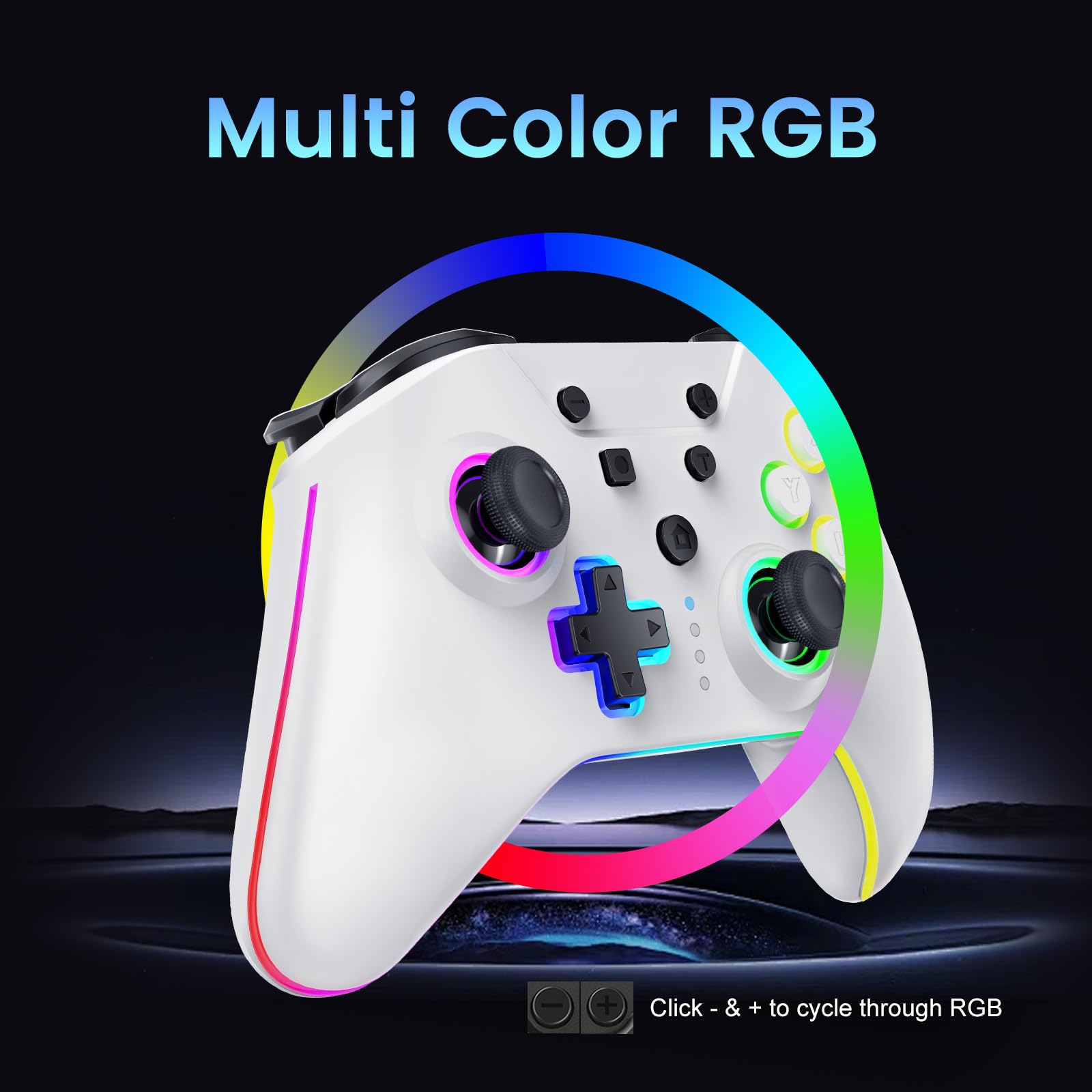 Hyperkin Armor3 NuRival Wireless Hall Effect Stick Game Controller For Nintendo Switch® OLED Model/Nintendo Switch® / Nintendo Switch Lite® (White)