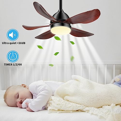 CAIROCK Ceiling Fans with Lights Remote and App Control, 27¡± Modern Ceiling Fan for Living Room Bedroom Kitchen Dining Room, Adjustable Color Temperature, Black…