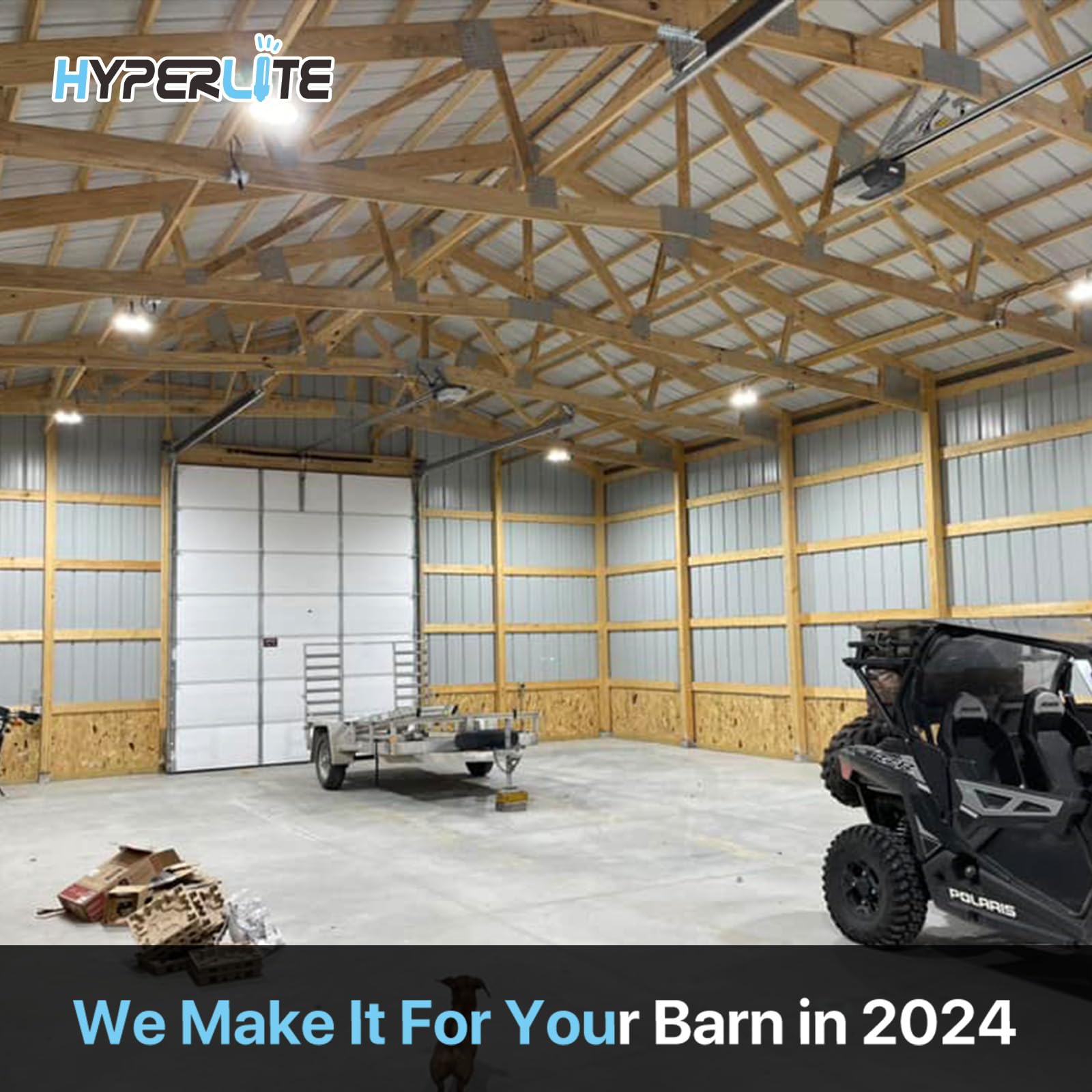 HYPERLITE high Bay led Shop Lights: 250W UFO led high Bay Light for Warehouse Factory barn Shop Garage Gym Lighting