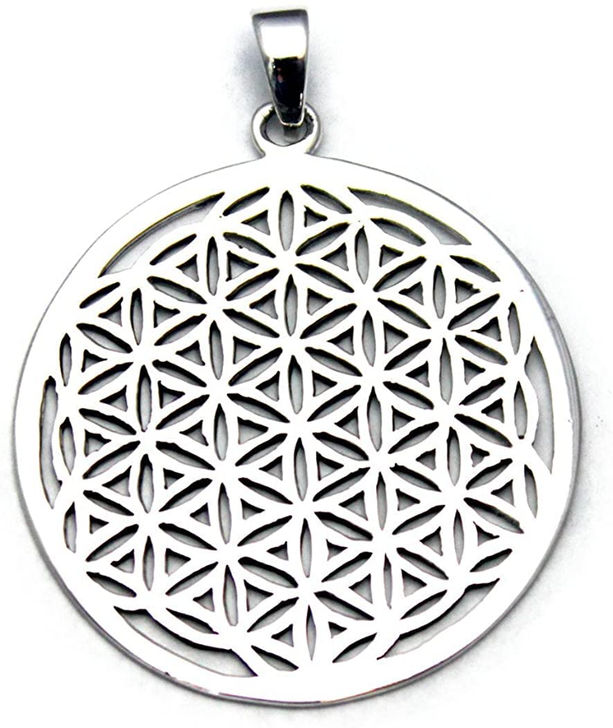 COSUMOSU 1.45″flower of life Sacred Geometry 925 Sterling Silver Pendant…