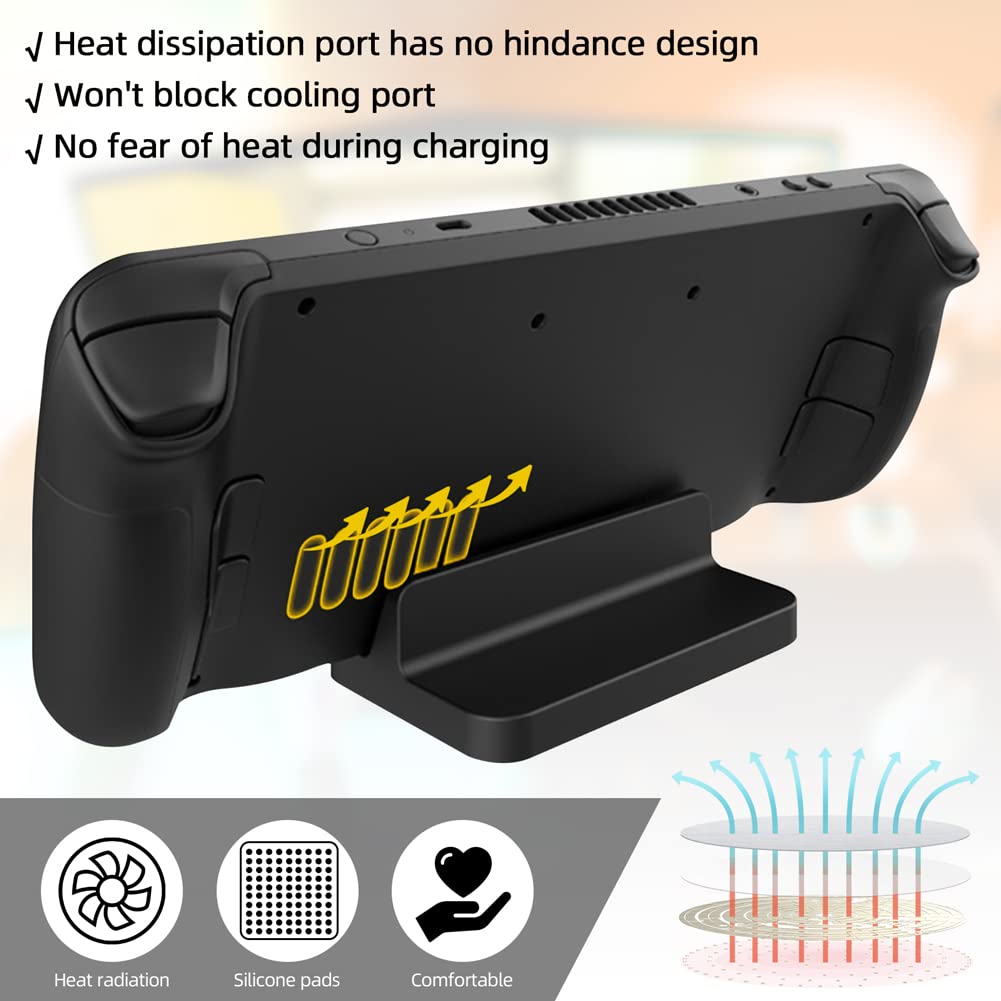 EYYVRE Stand Dock for Valve Steam Deck, Desktop Heat Dissipation Steam Deck Dock Steam Deck Accessories Multifunctional Phone Holder