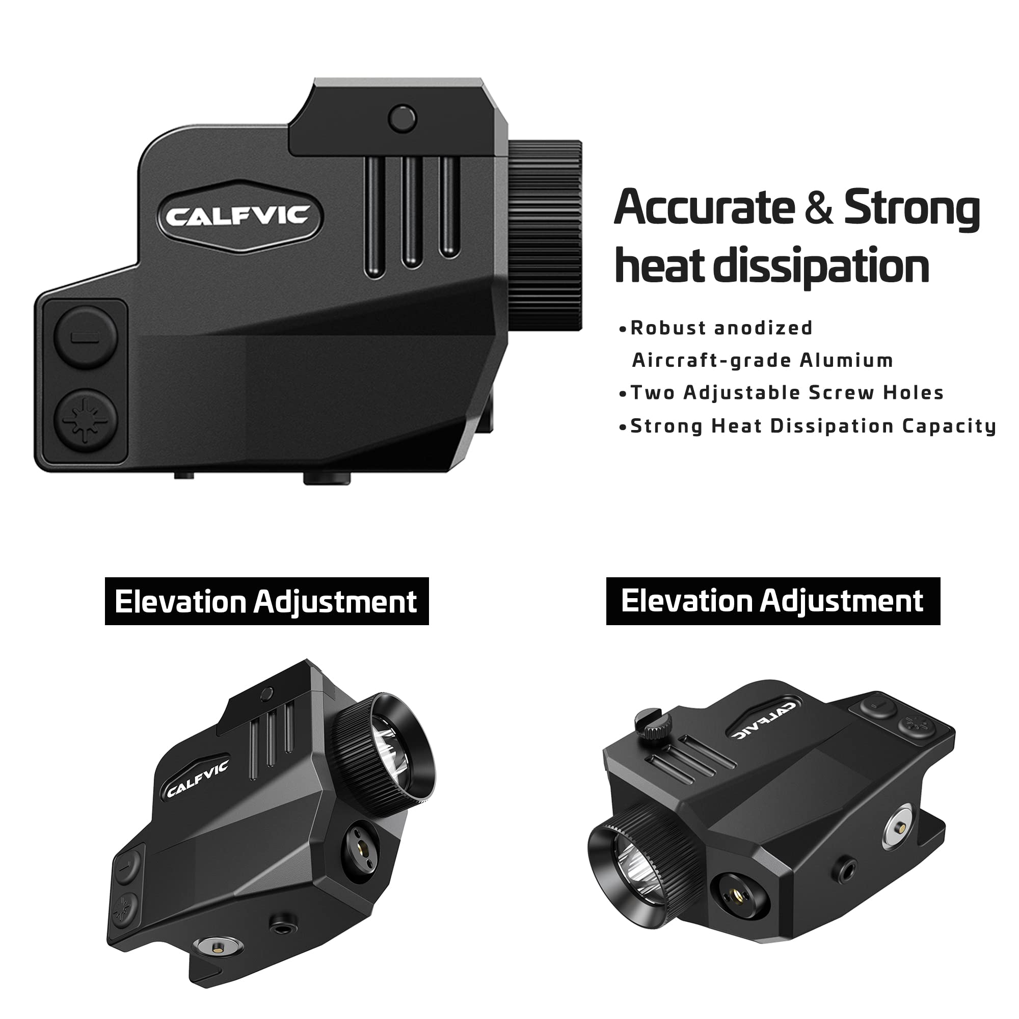 CALFVIC Pistol Light Laser Sight Gun Light Picatinny Weaver Rail with Magnetic Charging Quick Release Strobe Function Tactical 450 Lumens LED Laser Sights for Handguns Pistols Rifles