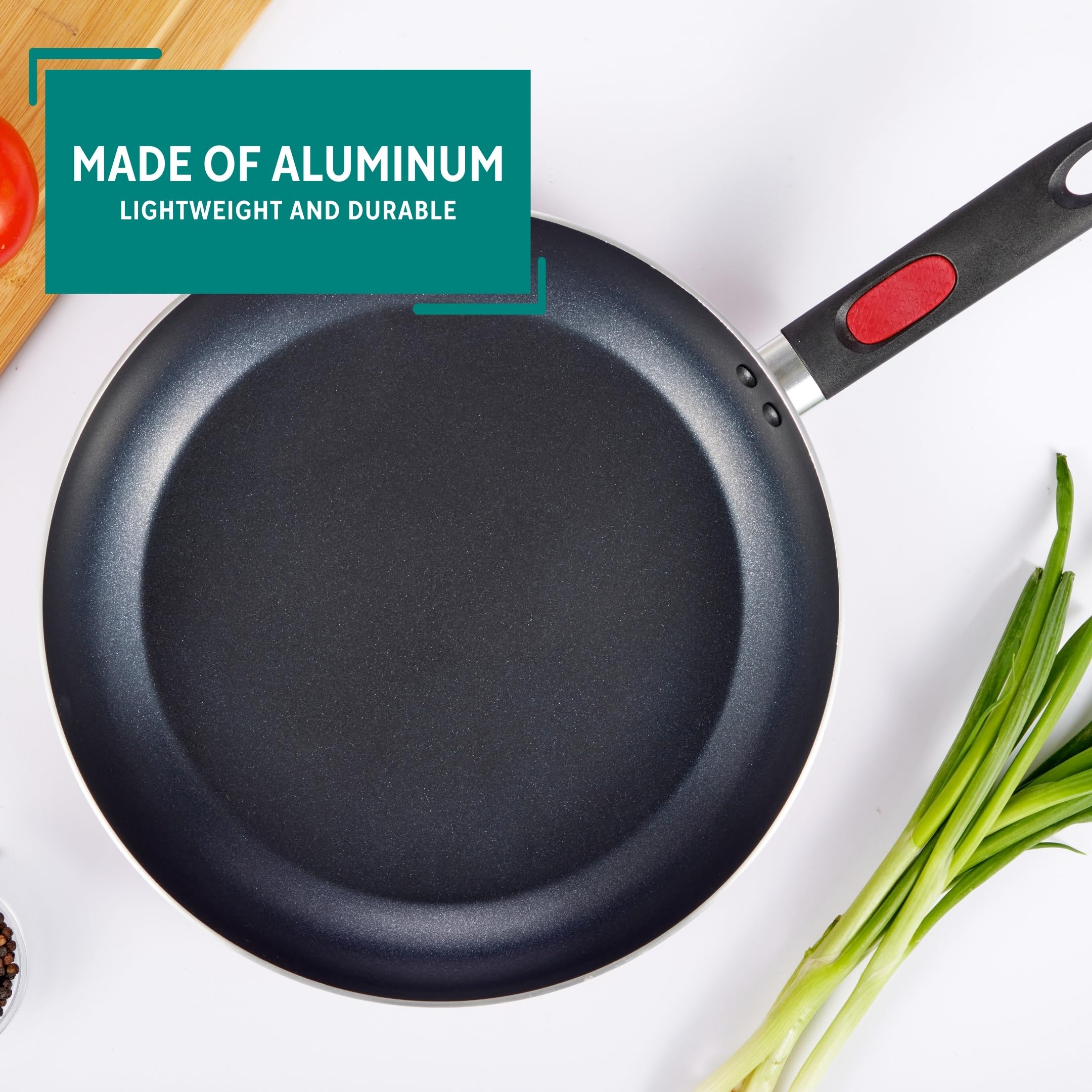Mirro A79602 Get A Grip Aluminum Nonstick Fry Pan Cookware, 8-Inch, Red -