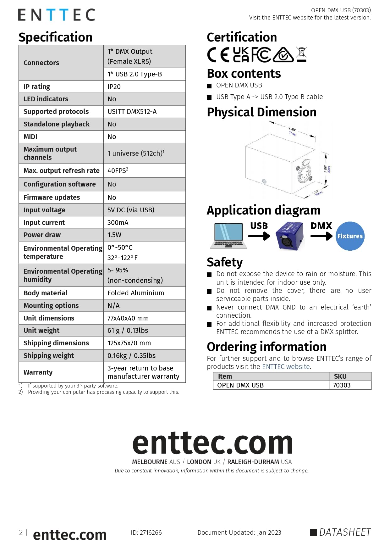 Enttec Open DMX USB 70303 Lighting Interface & SIRS-E 70029 5P Male to 3P Female Adapter (Bundle) - No Software Included - Open Source/Hardware Only/Entry Level Model for Beginners