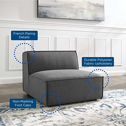 Modway EEI-3872-CHA Restore Sectional Sofa Armless Chair, Charcoal