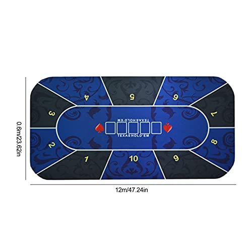 Craps and Roulette Table Felt Poker Tablecloth 1.2 Texas Poker Mat Suede Rubber Table Cloth Board Game Poker Able Top Digital Printing Casino Layout Poker Accessories (Color : 120x60cm)
