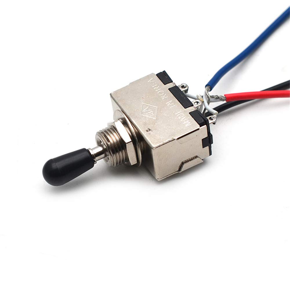SAPHUE Guitar Wiring Harness Prewired 2V2T 3 Way Toggle Switch Jack 500k Pots for Gibson Replacement Guitar