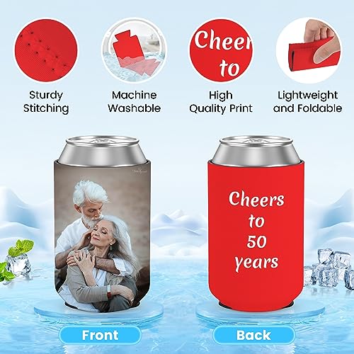 Custom Beer Can Coolers Sleeves Bulk Personalized Insulated Can Bottle Holder with Logo Image Text for Wedding Birthday Party Decorations 1-1000PCS