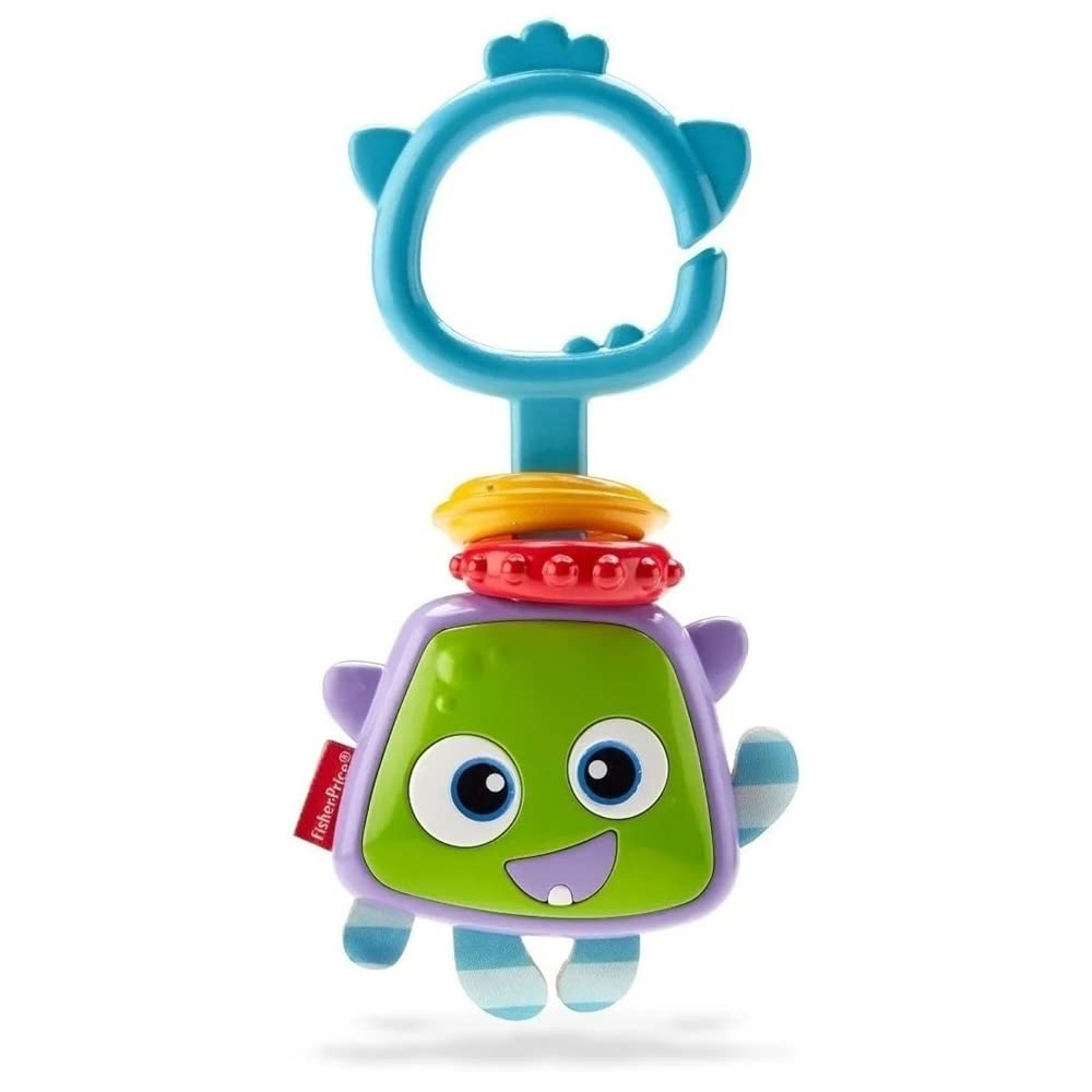 Fisher-Price Peek-A-Boo Monster Rattle ~ Twist and Rattle Sensory Toy ~ Take Along Toy for Babies and Up