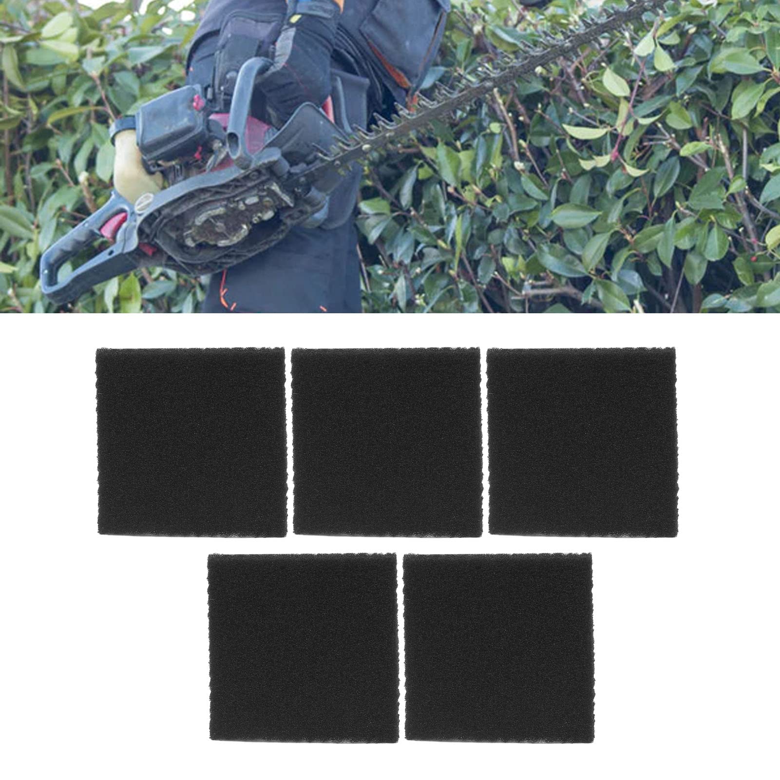 Fdit 5 Pcs Air Filter Sponge Compressor Replacement System, 98760 Air Particles Fine Dust Trimmer Air Filter Cotton Black for Ryobi 98760 98760a Engine