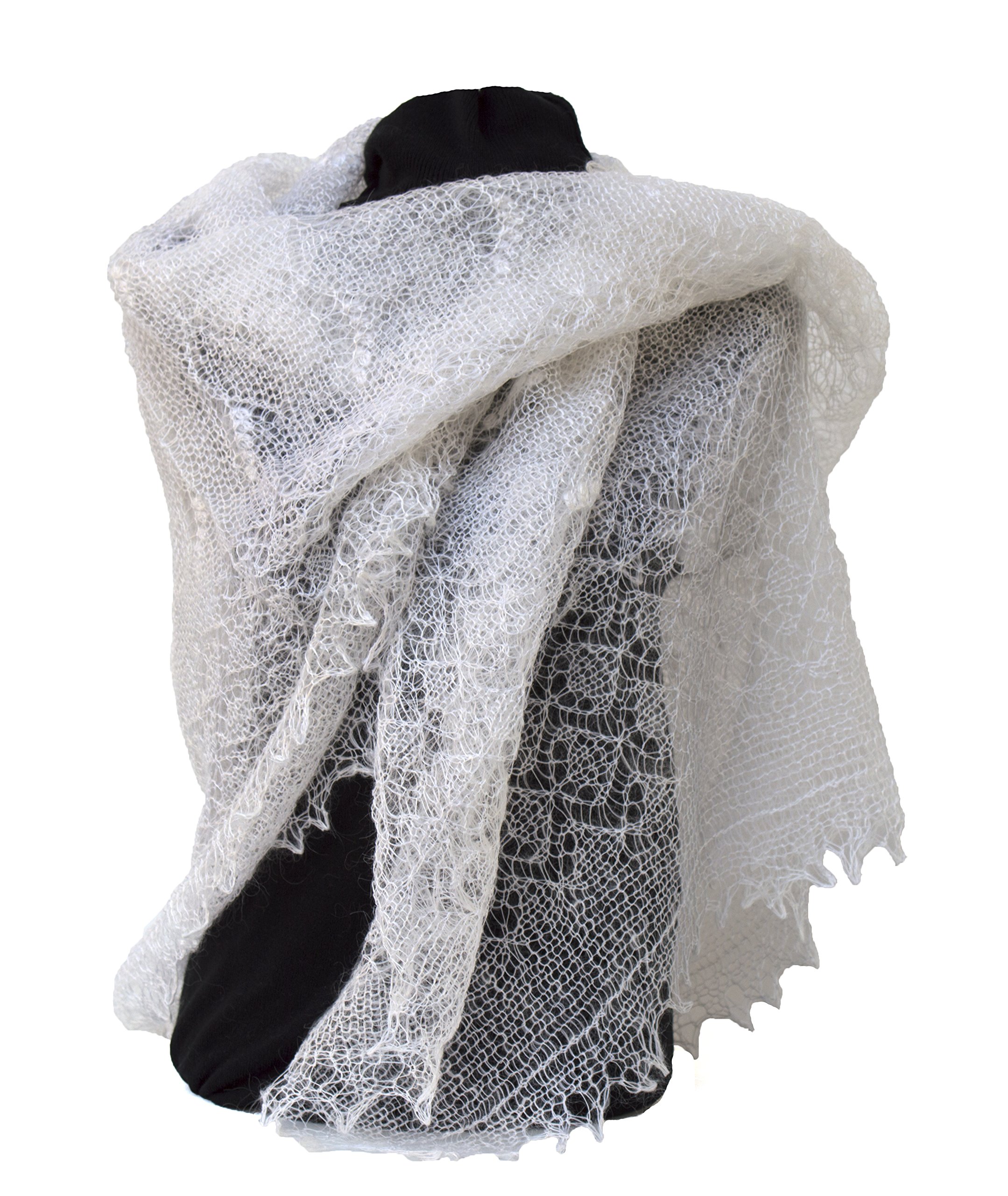 Fedelkea Antique Lace Orenburg Shawl Slavic Crochet Wedding Knitted 55x55 Inch