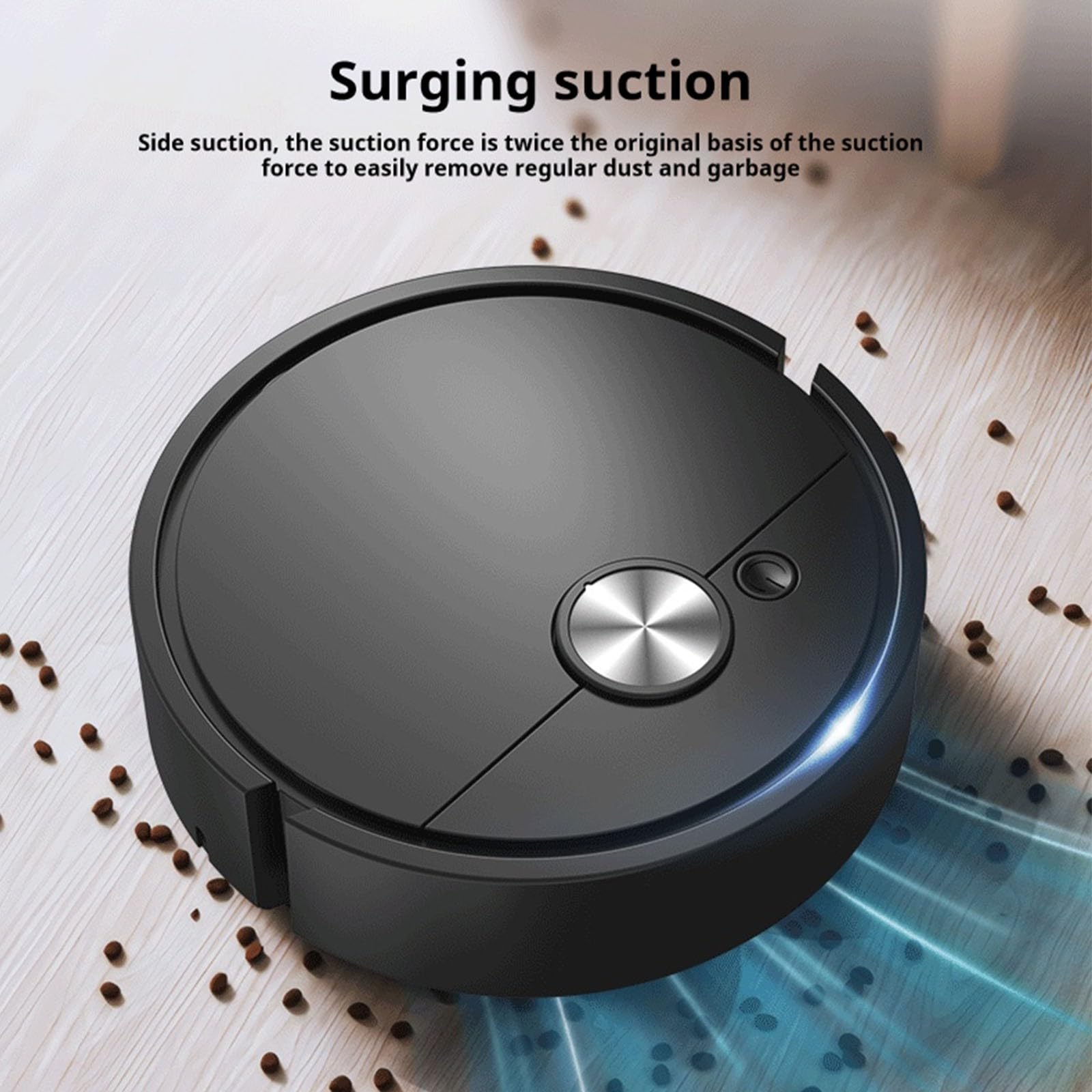 Intelligent Sweeping Robot 3-in-1 USB Rechargeable Sweeping Robot Vacuum Cleaner Mini Lazy Automatic Cleaner for Household Sofa Bedroom (Black)