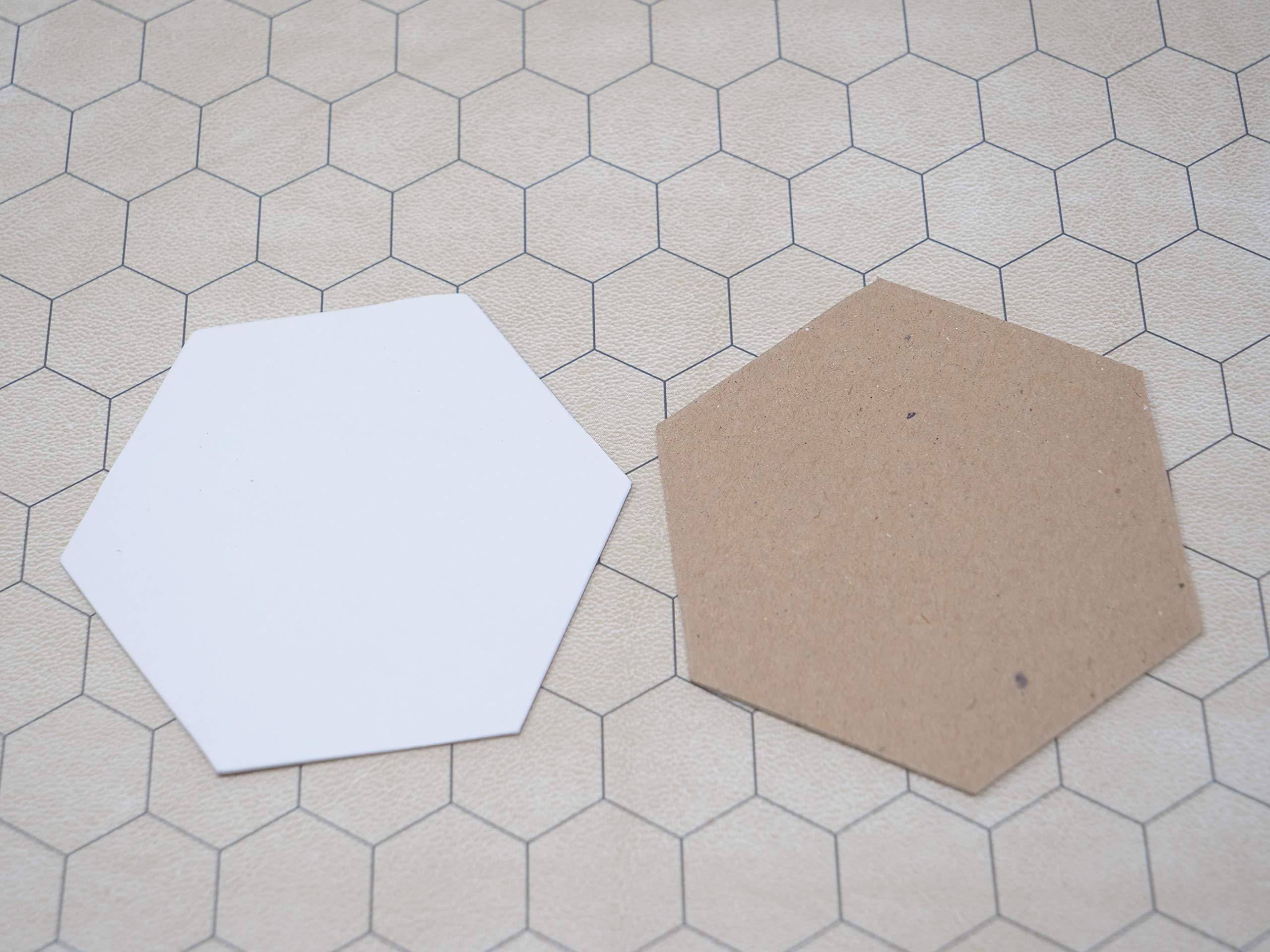 Value Pack of 24- Blank 3.5" Uncoated Chipboard Hexagon Hex Board Game Tiles Counters Markers Chits DIY D&D