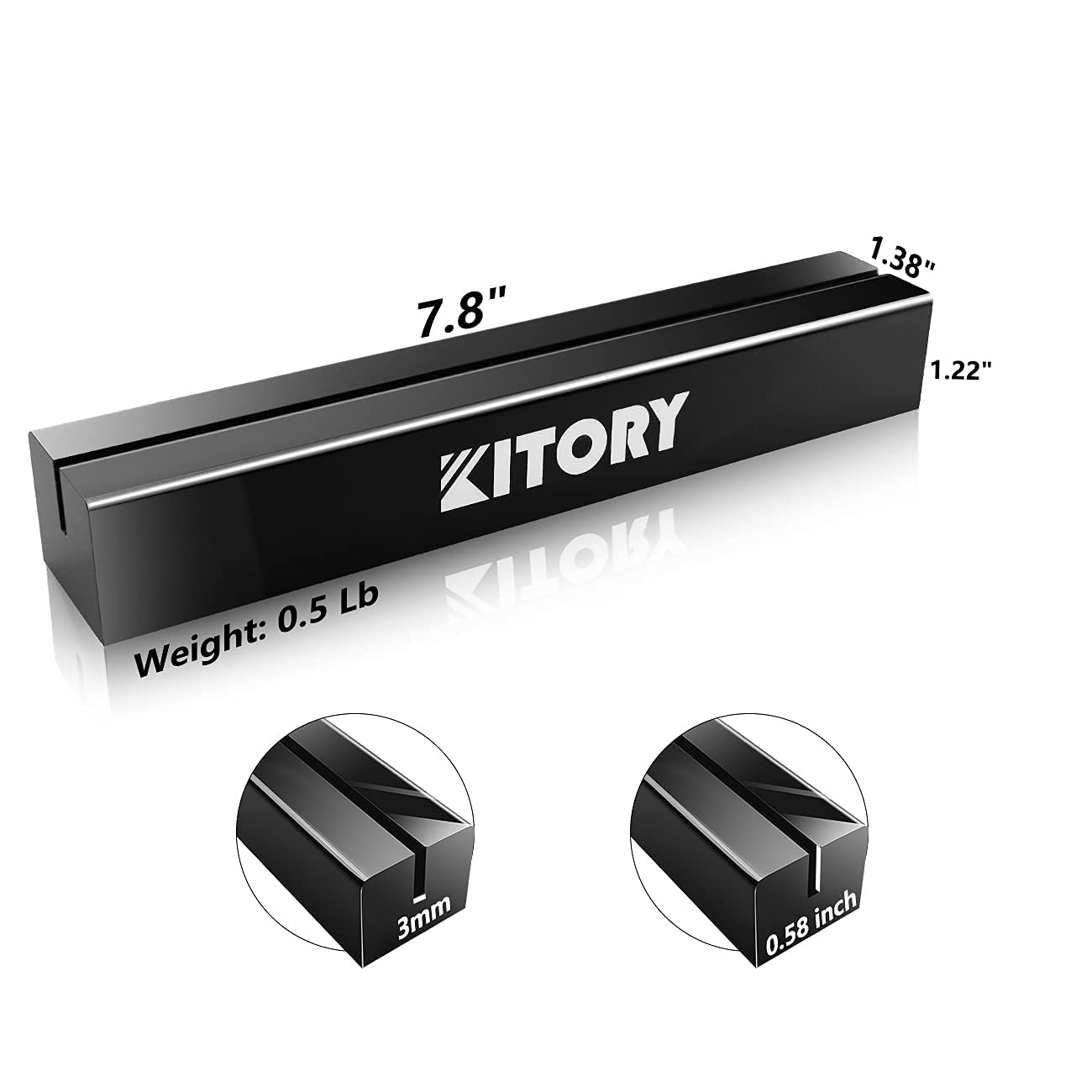 Kitory Meat Cleaver Knife, Vegetable Kitchen Knife + Black Knife Block Knife Storage for Protecting Knife Blade