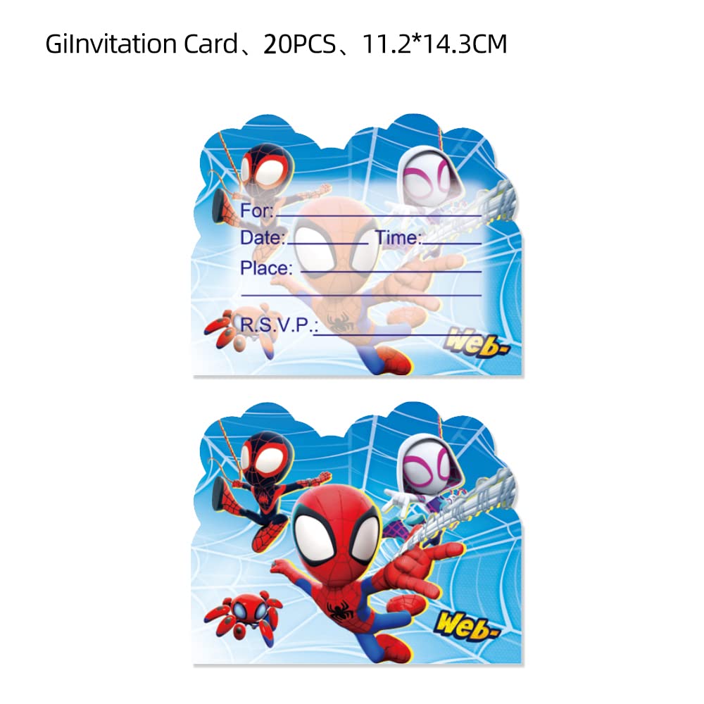 SUTRADHAR Spiderman Birthday Invitations,Spiderman Party Invitations Birthday Party Spiderman Decoration (Invitations4)