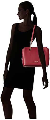 Calvin Klein Hailey Micro Pebble Triple Compartment Chain Satchel, Port