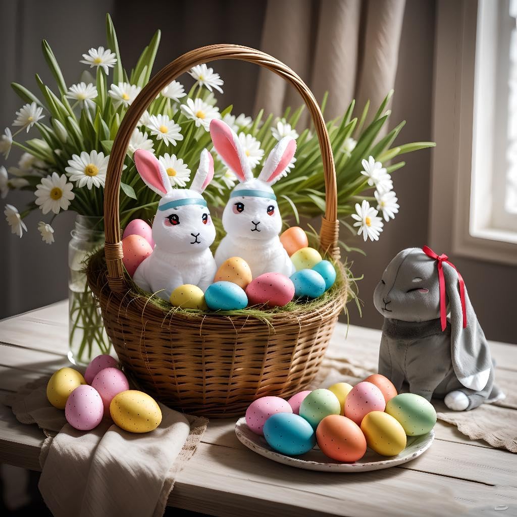 Vercico Bunny Stuffed Animals Anime Plush Toys Easter Rabbit Stuffed Animal Decoration for Anime Fans Gifts 2pcs