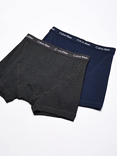 Calvin Klein Men's Cotton Classics 5-Pack Boxer Brief, Black W/Natural Gray, Grey Heather, White, Night Sky, Ponderosa Pine, Large