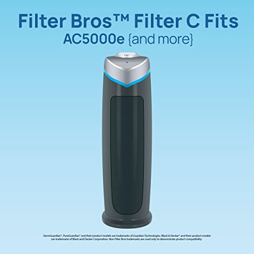 Filter Bros HEPA Filter C Replacement Fits GermGuardian FLT5000 AC5250PT AC5350B