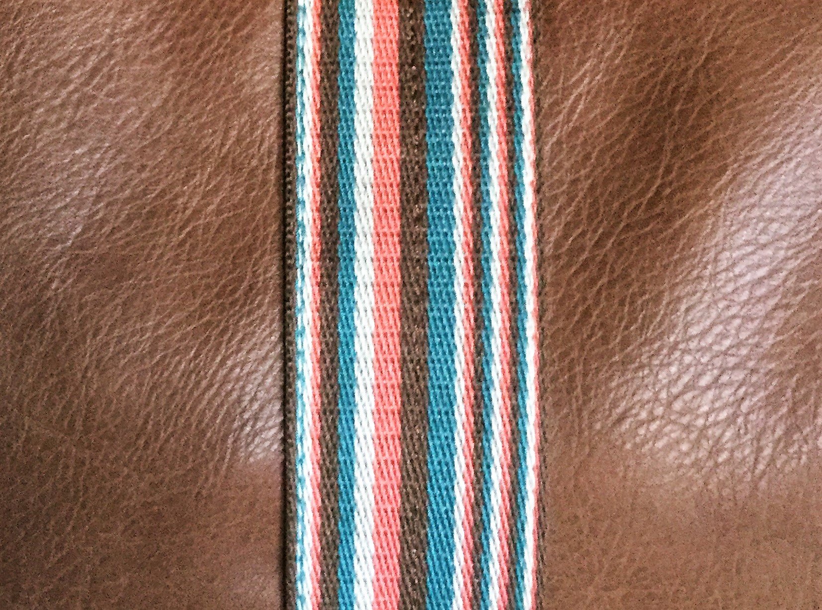 Bungalow360 Original Vegan Leather Striped Mini-Pouch (Nutmeg)