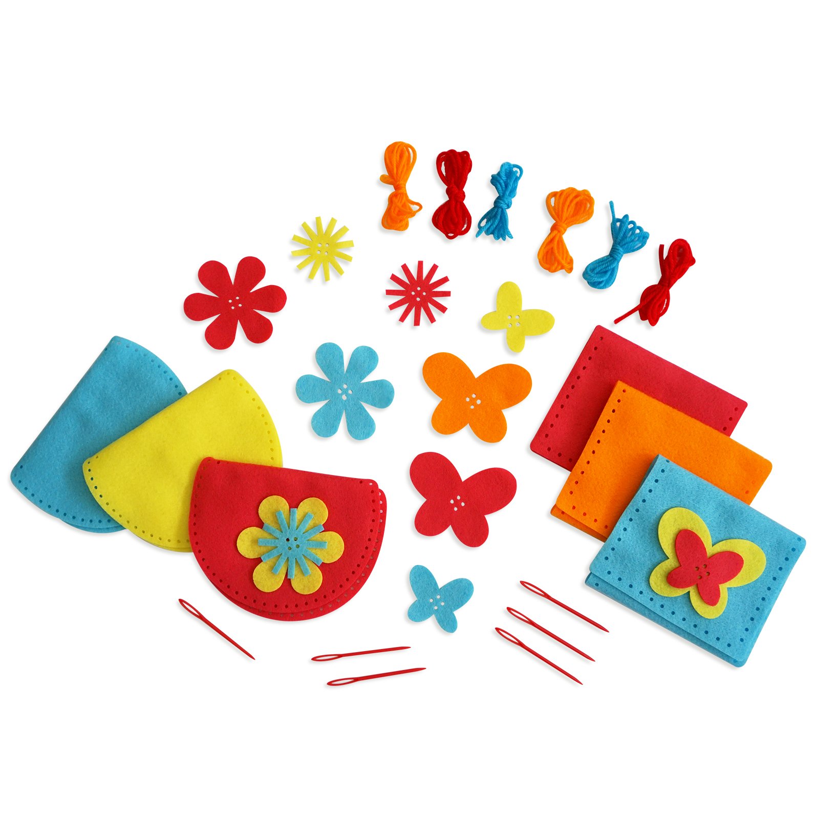 Serabeena Sew Your Own Purses - Sewing Kit for Kids - Felt Crafts for Kids - Sewing for Kids Ages 4-8 Plus - Felt Kit - Helps Develop Fine Motor Skills - DIY Kits for Kids with 6 Purses & Accessories