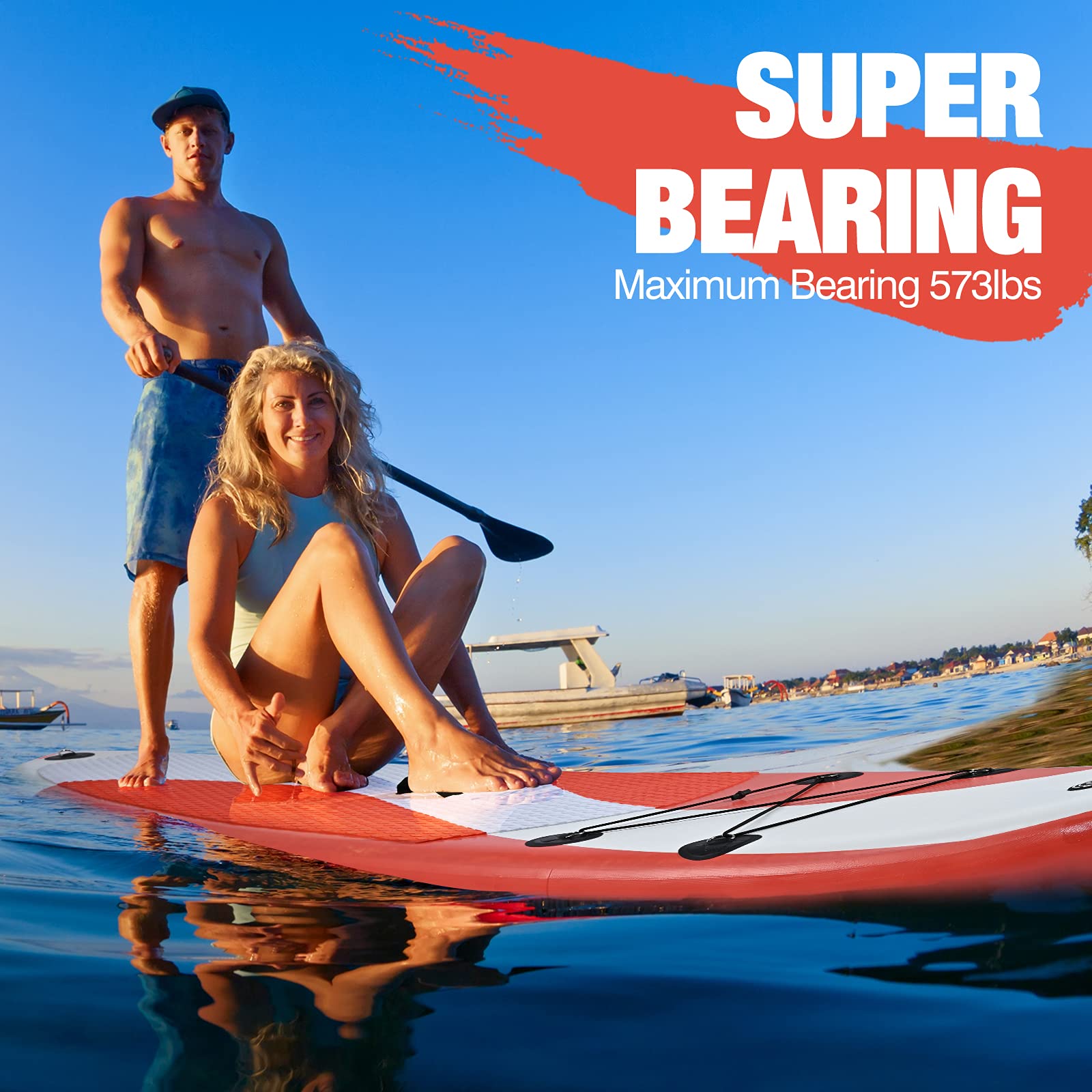 CREWYN Inflatable Stand Up Paddle Board - 10x30x6 Lightweight Paddle Board with SUP Accessories, Wide Stance Non-Slip Deck, Hand Pump, 3 Bottom Fin for Surf Control & Backpack ISUP for Adults Youth