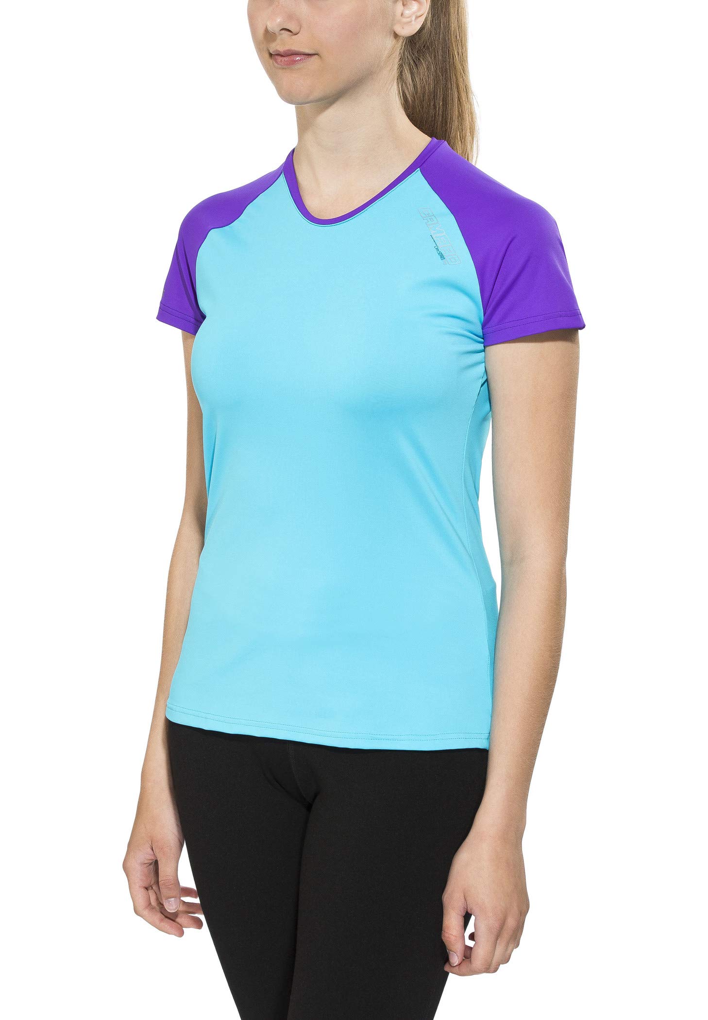 Camaro Women's Ultra dry shirt SS Athletic Rash Guard Shirts, Turquoise, Large