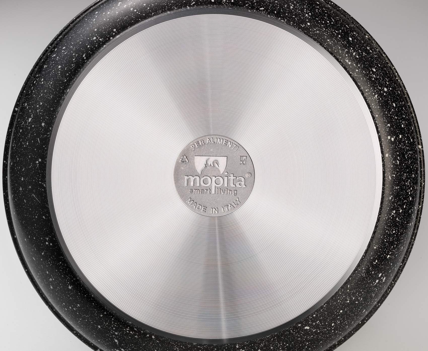 Mopita Roccia Viva Non-Stick Forged Aluminum Black Speckled Fry Pan, Made in Italy (9.4 Inch)