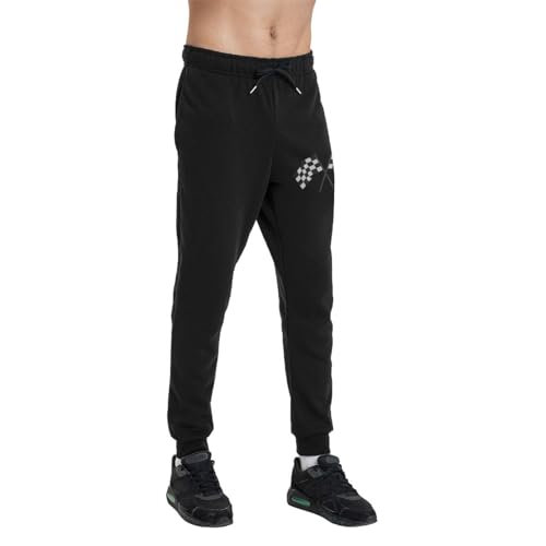 CLEY Checkered Flags Race Car Flag Long Pants Mens Athletic Trousers Fashion Joggers Sweatpants with Pockets Black