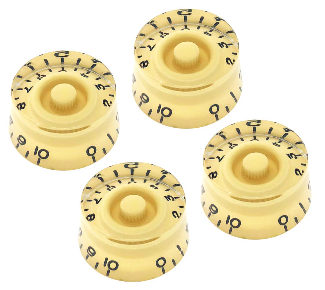 Vintage Forge Cream Speed Knobs Compatible with Epiphone Les Paul SG Electric Guitar (Set of 4) Fits 18 Coarse-Spline Import (Metric) Split Shaft Pots Recessed RS18M-CRM4