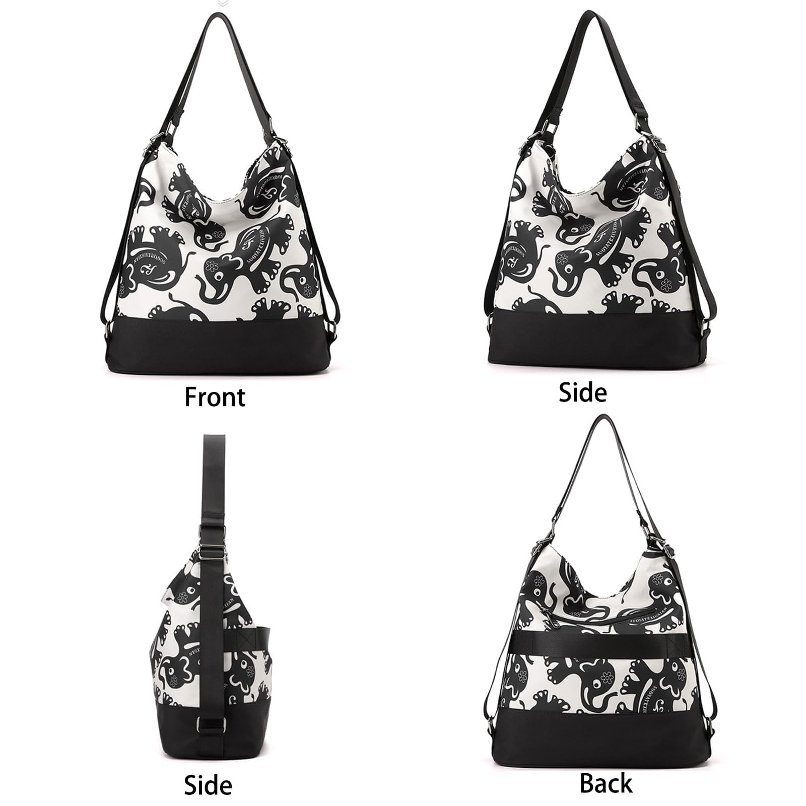 Crossbody Bag for Women Medium Drawstring Top Handle Handbag Canvas Striped Tote Bag Shoulder Bag Clutch Purse (Black)