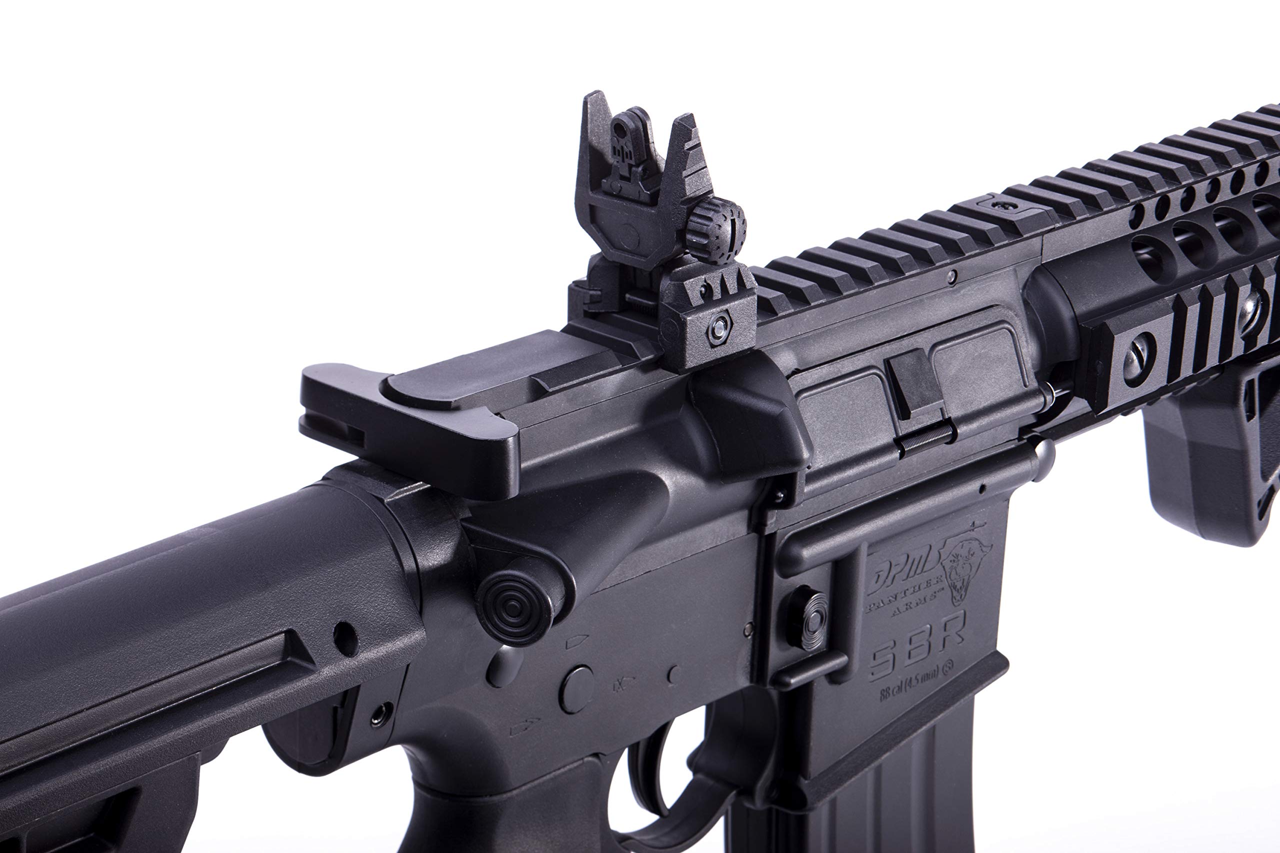Crosman Full Auto SBR CO2-Powered BB Air Rifle with Dual Action Capability And Red Dot Sight, Black/Scope, DSBRX