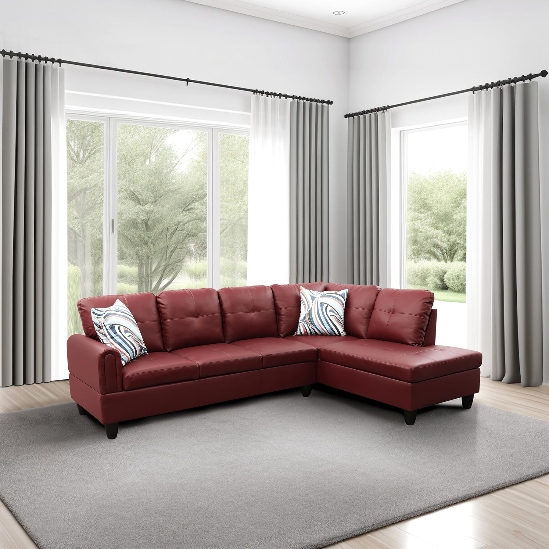 FUOROLA Hugo, Right Facing Sectional, Red