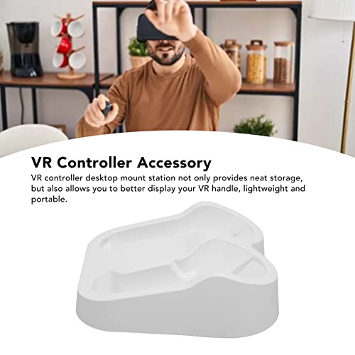 FECAMOS VR Handle Desktop Bracket, VR Handle Base Precise Size Drop Resistant Stable Prevent Slip Lightweight for Controller