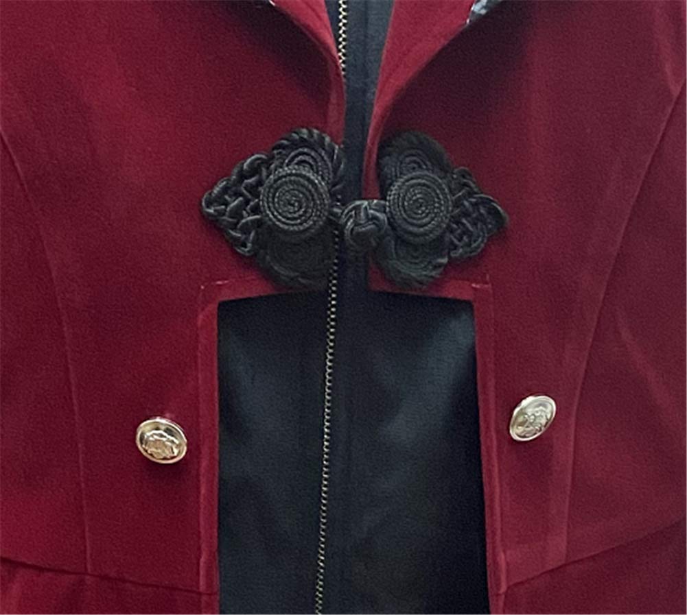 Crubelon Men Steampunk Vintage Jacket Gothic Victorian Frock Coat Uniform (Small, Black)