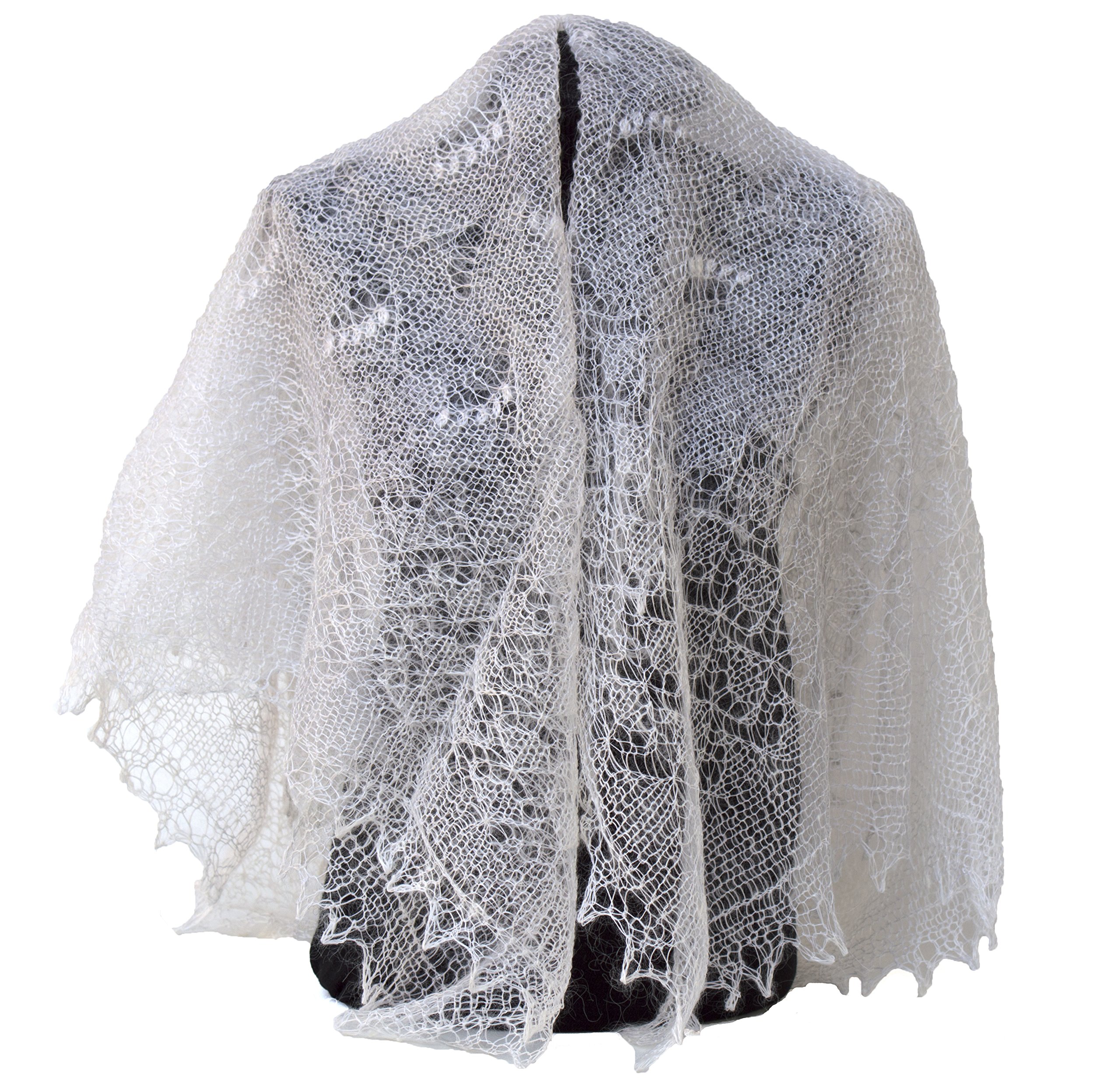 Fedelkea Antique Lace Orenburg Shawl Slavic Crochet Wedding Knitted 55x55 Inch