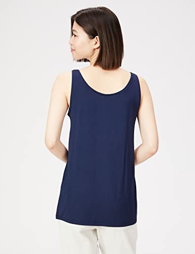 Daily Ritual Women's Jersey Standard-Fit V-Neck Scoopback Tank Top, Navy, Large