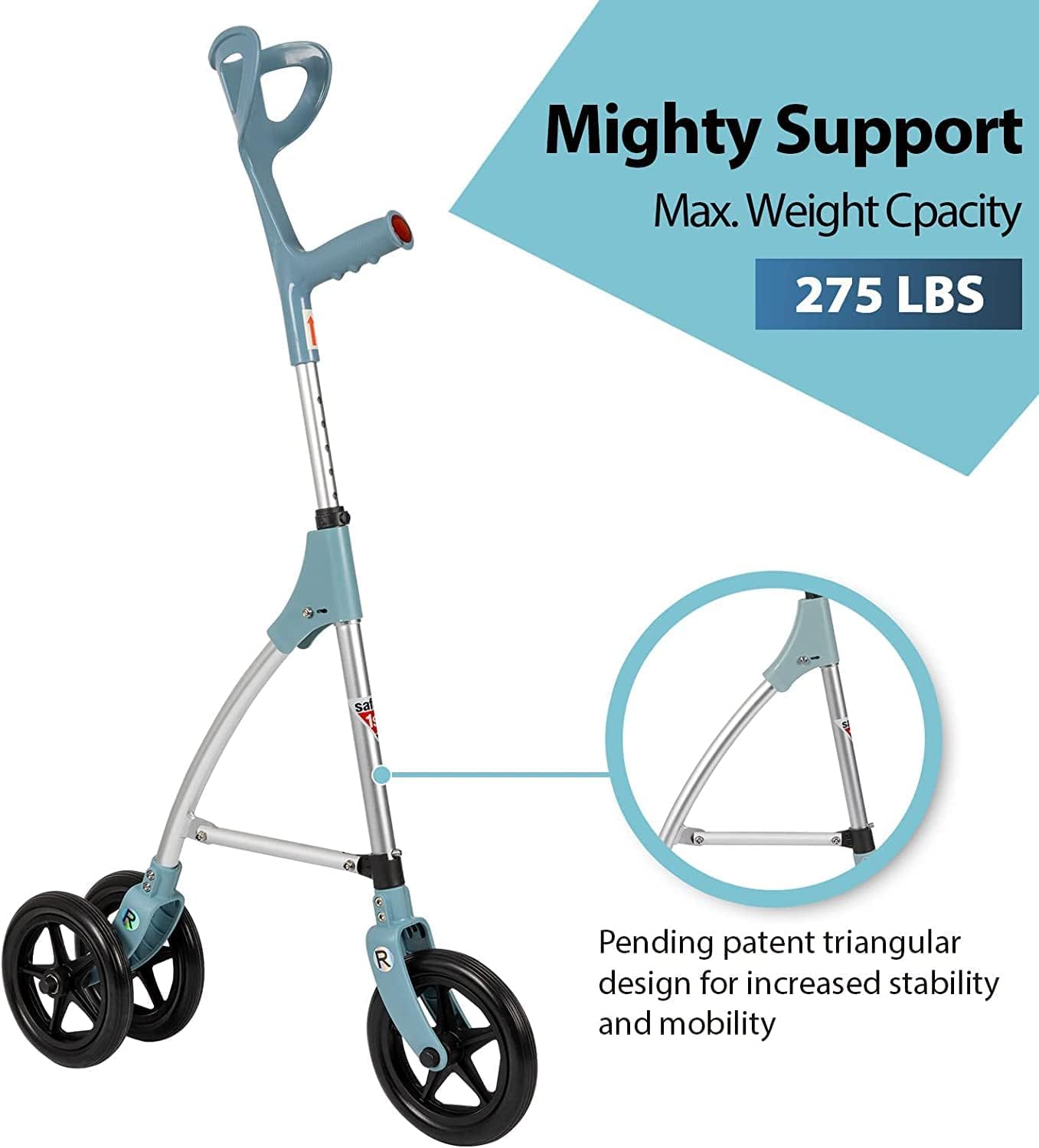 DAILYLIFE 3 Wheel Compact Rollator Walker, Lightweight Folding Mobility Rolling Walker for Seniors and Adults, Adjustable Handle Height with Sturdy Wheels and Portable Bag