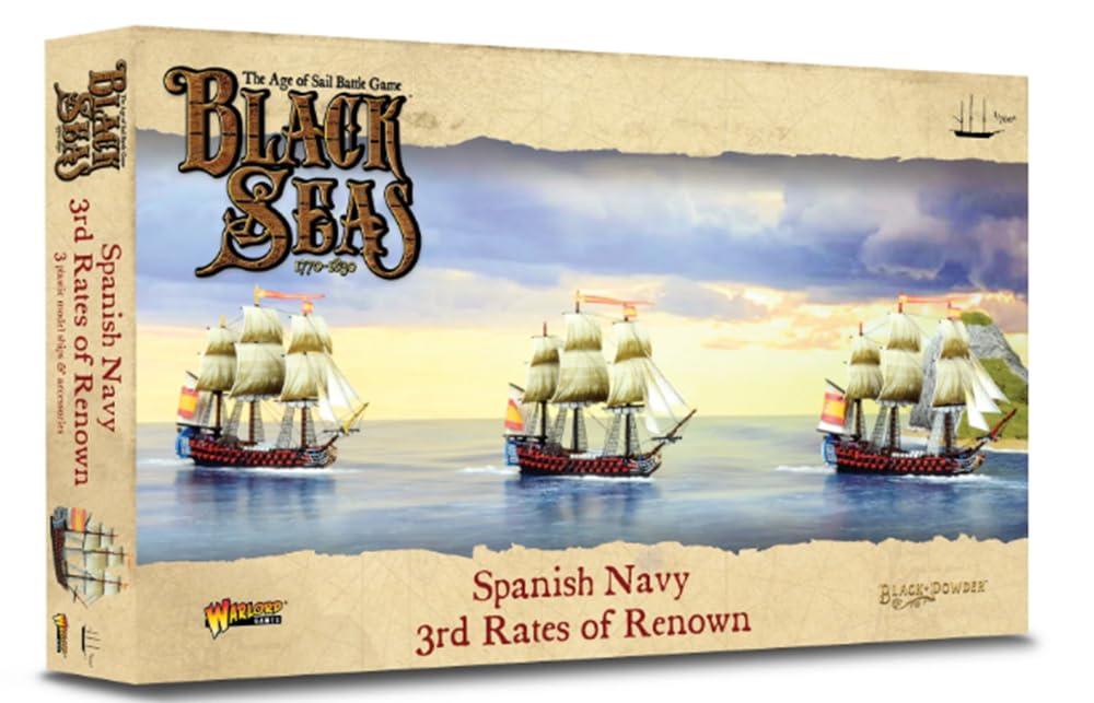 Warlord Black Seas The Age of Sail Spanish Navy 3rd Rates of Renown for Black Seas Table Top Ship Combat Battle War Game 792013002