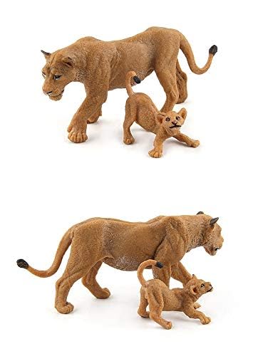 Warmtree Simulated Wild Animals Model Realistic Plastic Animal Action Figure for Collection (Lions Family)