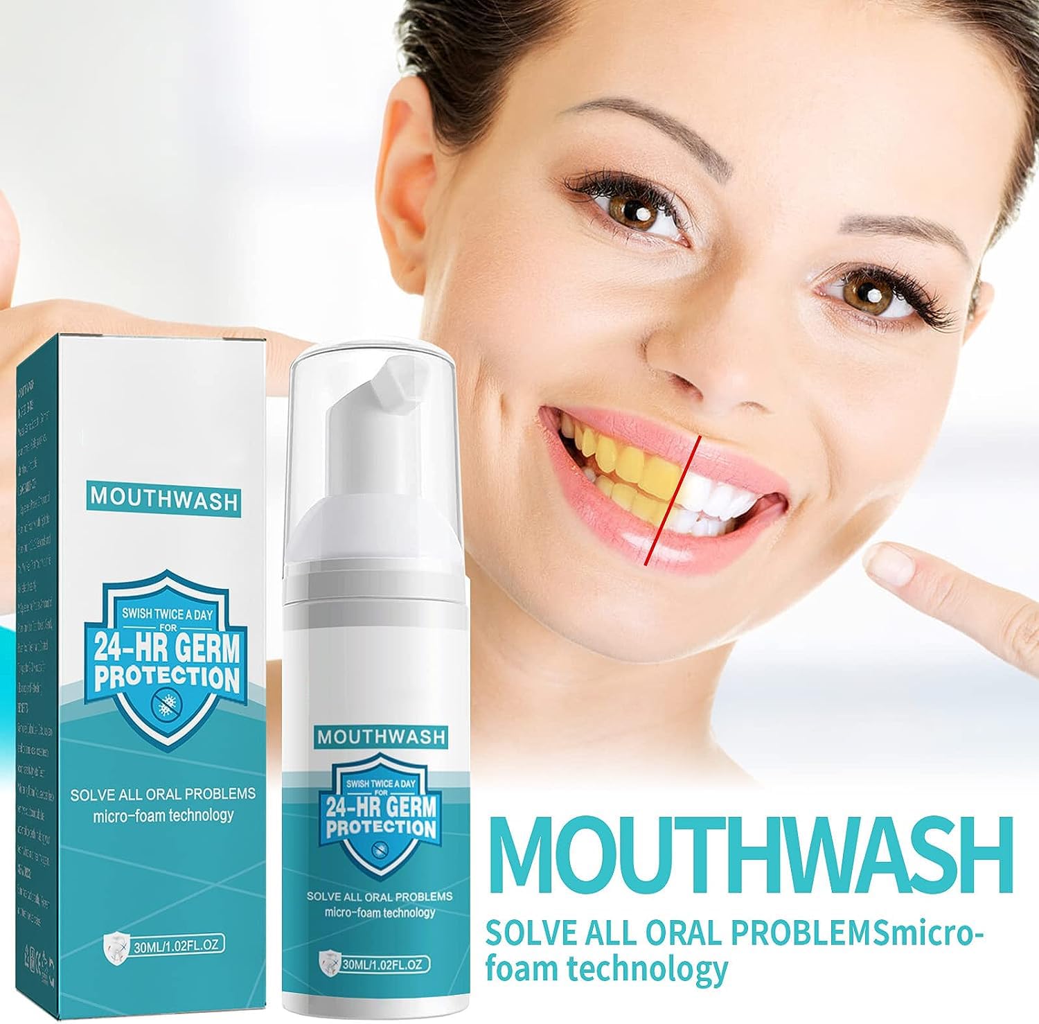 Foam Toothpaste,Whitening Toothpaste,Ultra-fine Mousse Foam Deeply Cleaning Gums,for Deep Cleaning of Gums, Stain Removal & Fresh Breath(2 x 30ml)