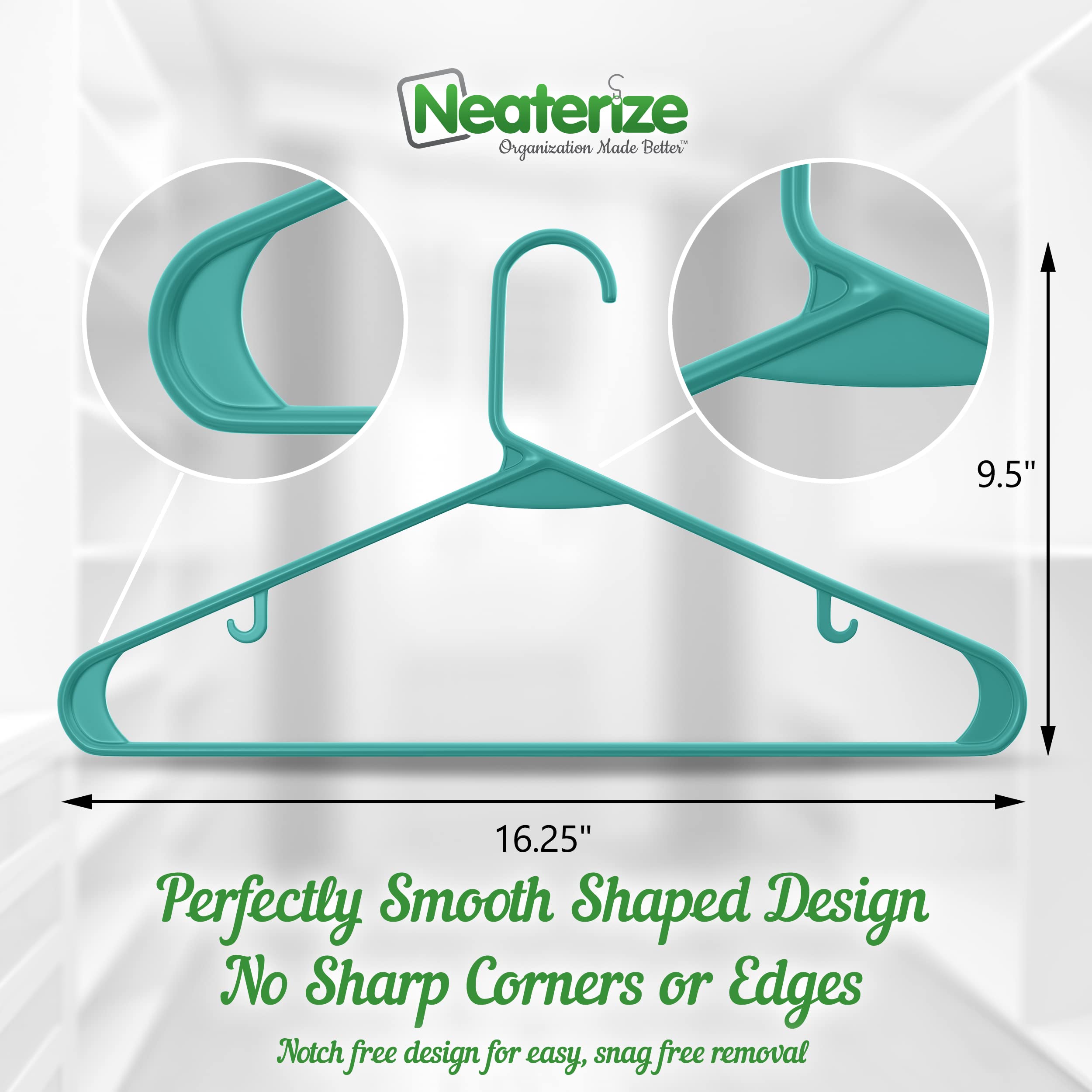 Clothes Hangers Plastic 40 Pack - Blue Plastic Hangers - Makes The Perfect Coat Hanger and General Space Saving Clothes Hangers for Closet - Percheros Ganchos Para Colgar Ropa Hangars